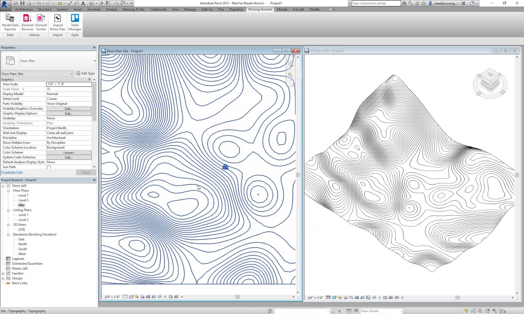 Топография ревит