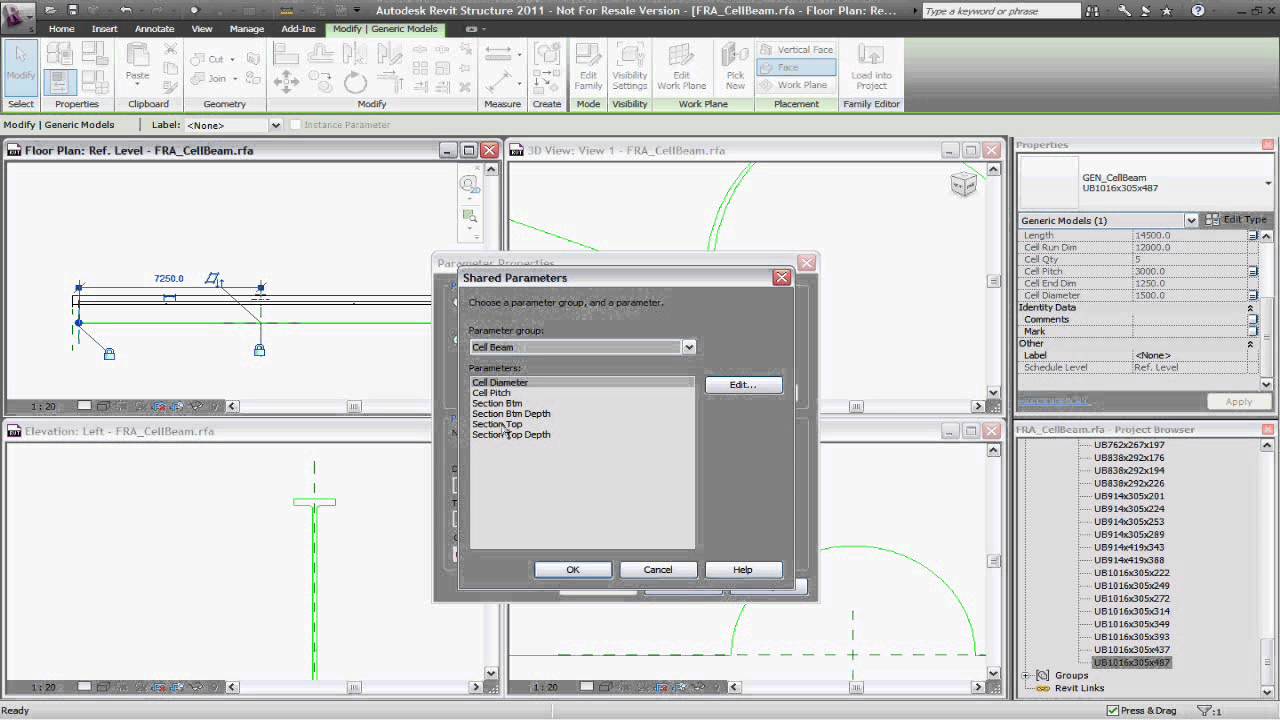 Create a Cellular Beam Family - A Method - Part 5 - Structural Framing ...