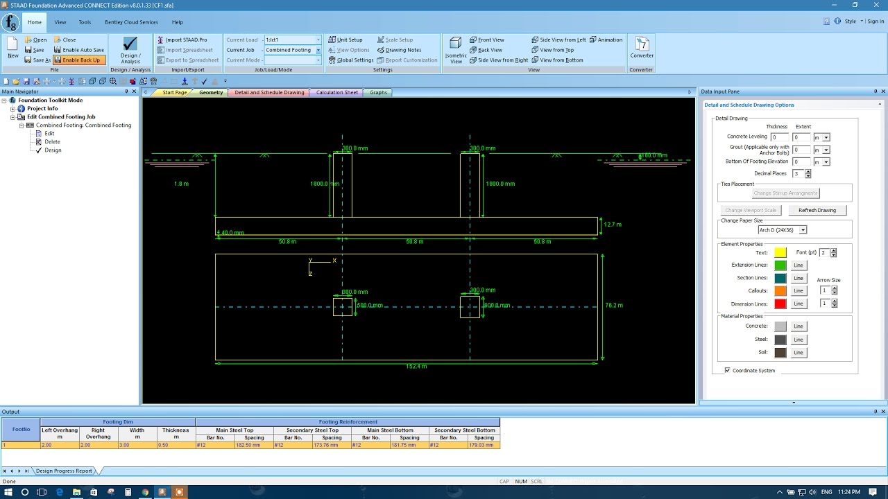 Combined Footing Design in Staad Foundation Advanced v8 - Revit news