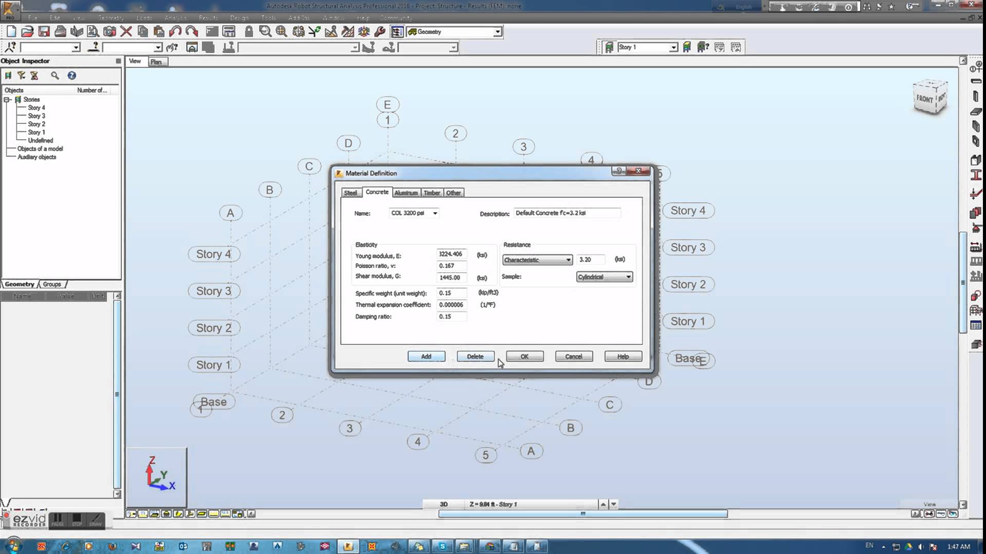 2 Autodesk Robot Structural Analysis Add Material Properties Columns