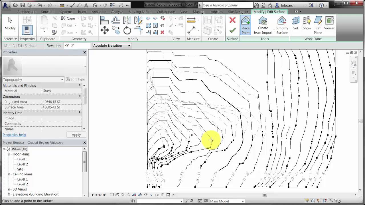Create a Graded Region - Revit news