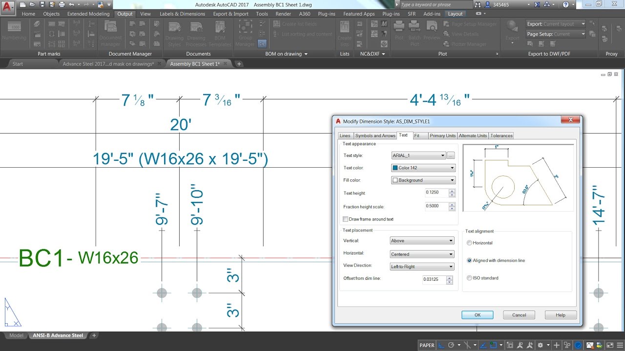 Advance Steel - Background mask behind dimension and label texts on ...