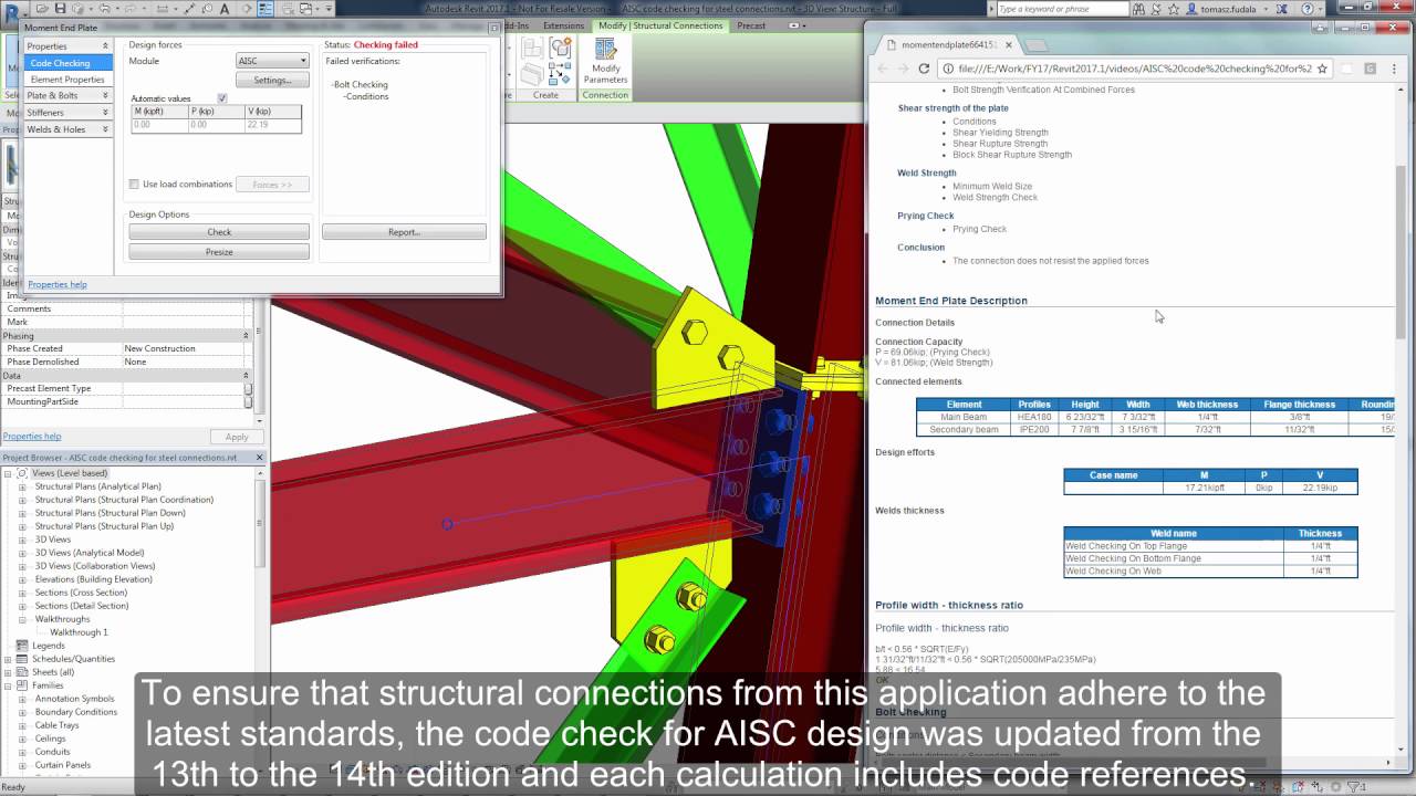 AISC Code Checking for Steel Connections - Revit news
