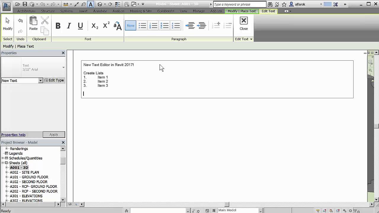 Text Editor and Layout Engine - Revit news