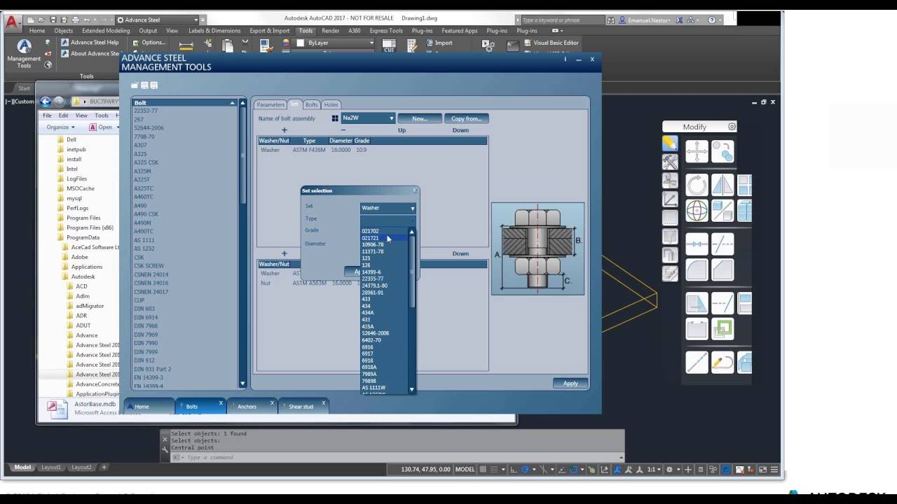 02. Customizing Bolts, Anchors and Shear Studs using Advance Steel 2017 ...