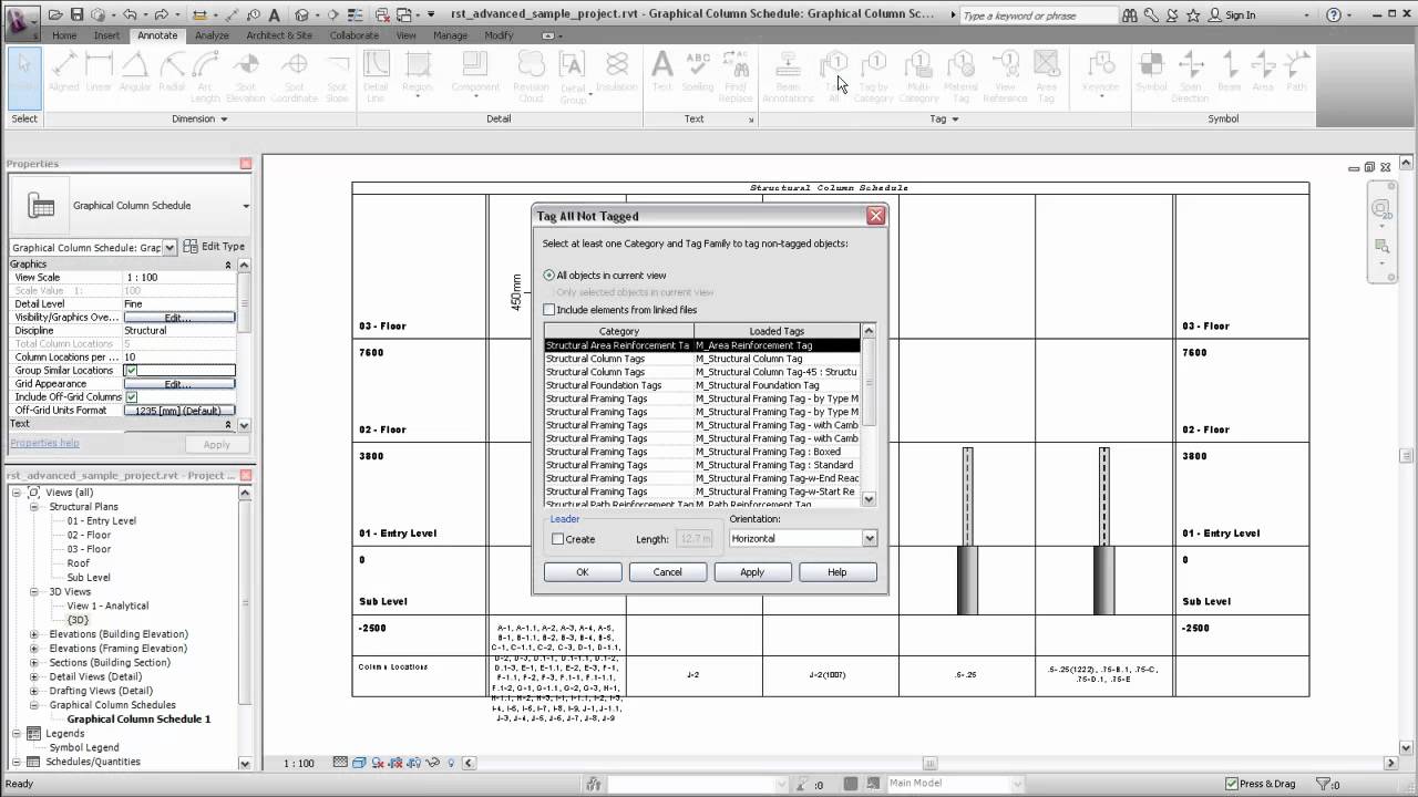 Autdoesk Revit Structure: Modifying Graphical Column Schedules - Revit news