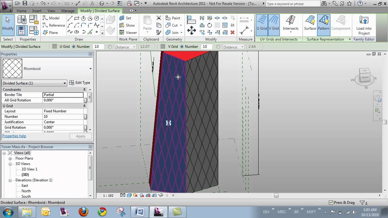Introduction to Divided Surfaces in Autodesk Revit Architecture - Revit ...