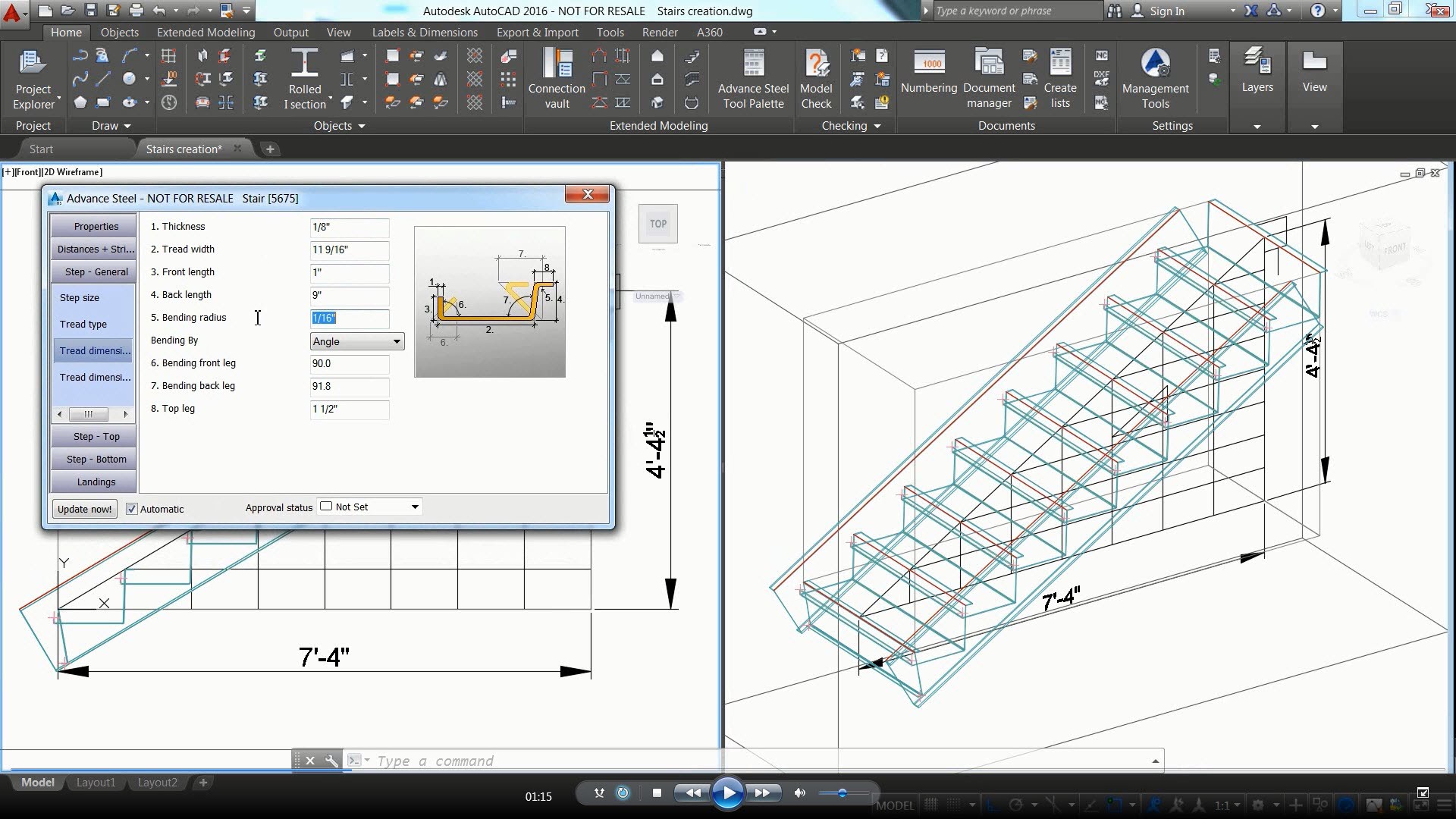 Advance Steel - Creating straight stairs - Revit news