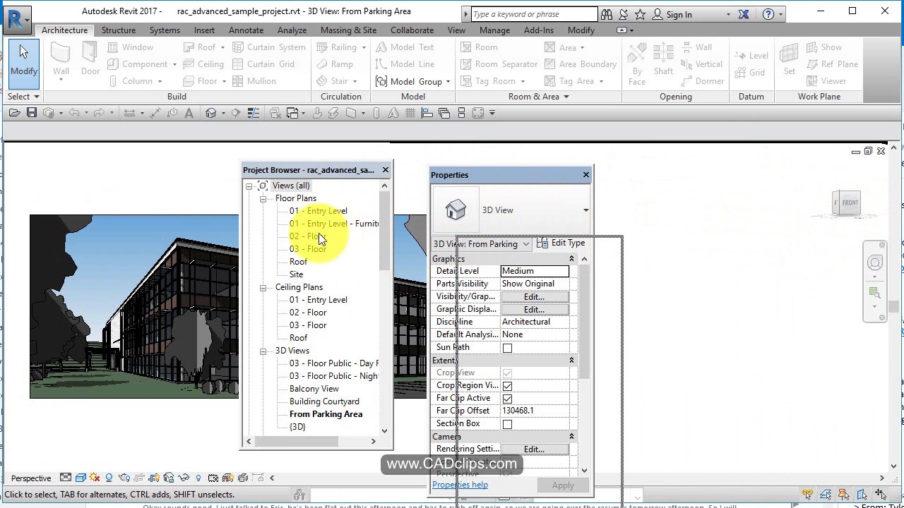 REVIT BASICS 04 SAMPLE FILES PROPERTIES PALETTE PROJECT BROWSER CADclip ... REVIT BASICS 04 SAMPLE FILES PROPERTIES PALETTE PROJECT BROWSER CADclip ...