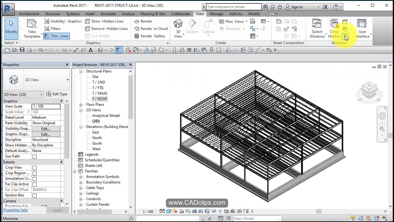 REVIT STRUCTURAL PROJECT 08 ROOF 0PEN WEB STEEL JOIST FRAMING AND ...