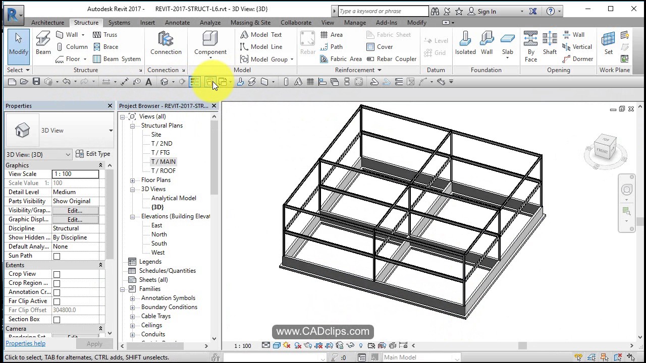 REVIT STRUCTURAL PROJECT 06 2ND FLOOR COLUMNS ROOF BEAMS BUILDING ...