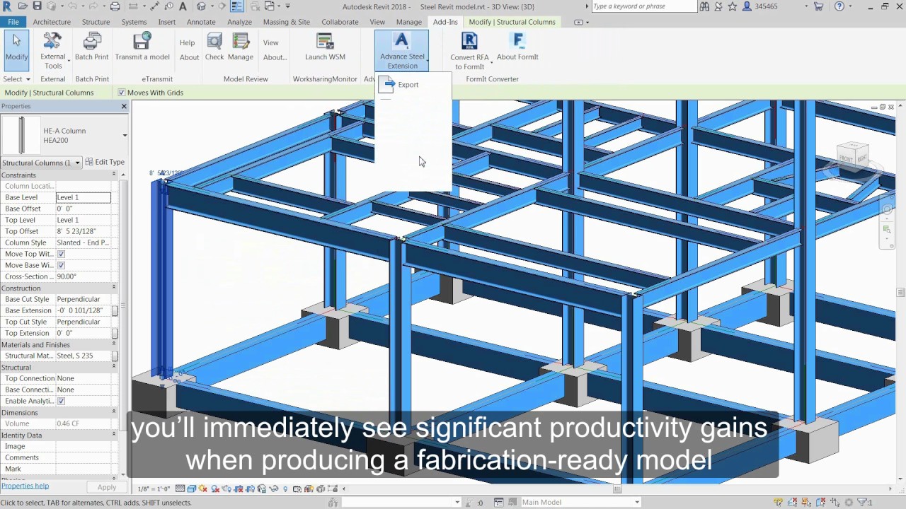 Getting Started with Advance Steel: Part 1 - Importing a Revit model ...