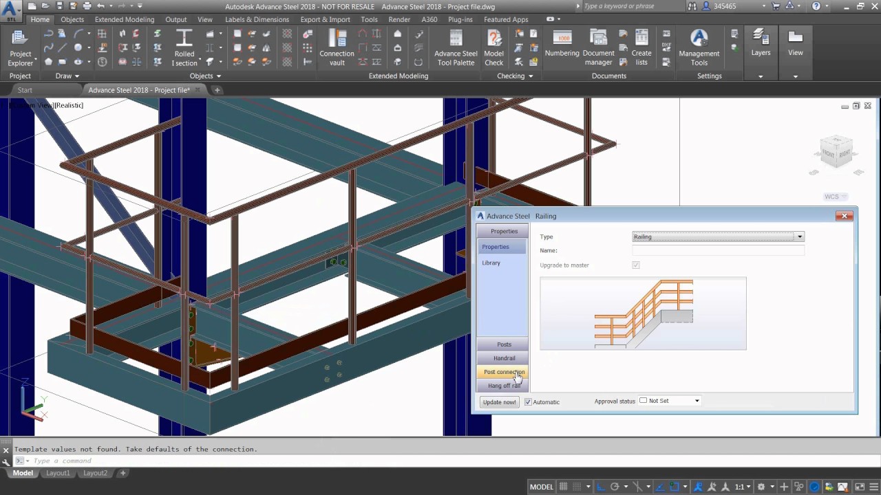 Getting Started with Advance Steel: Part 13 - Inserting a railing on a ...