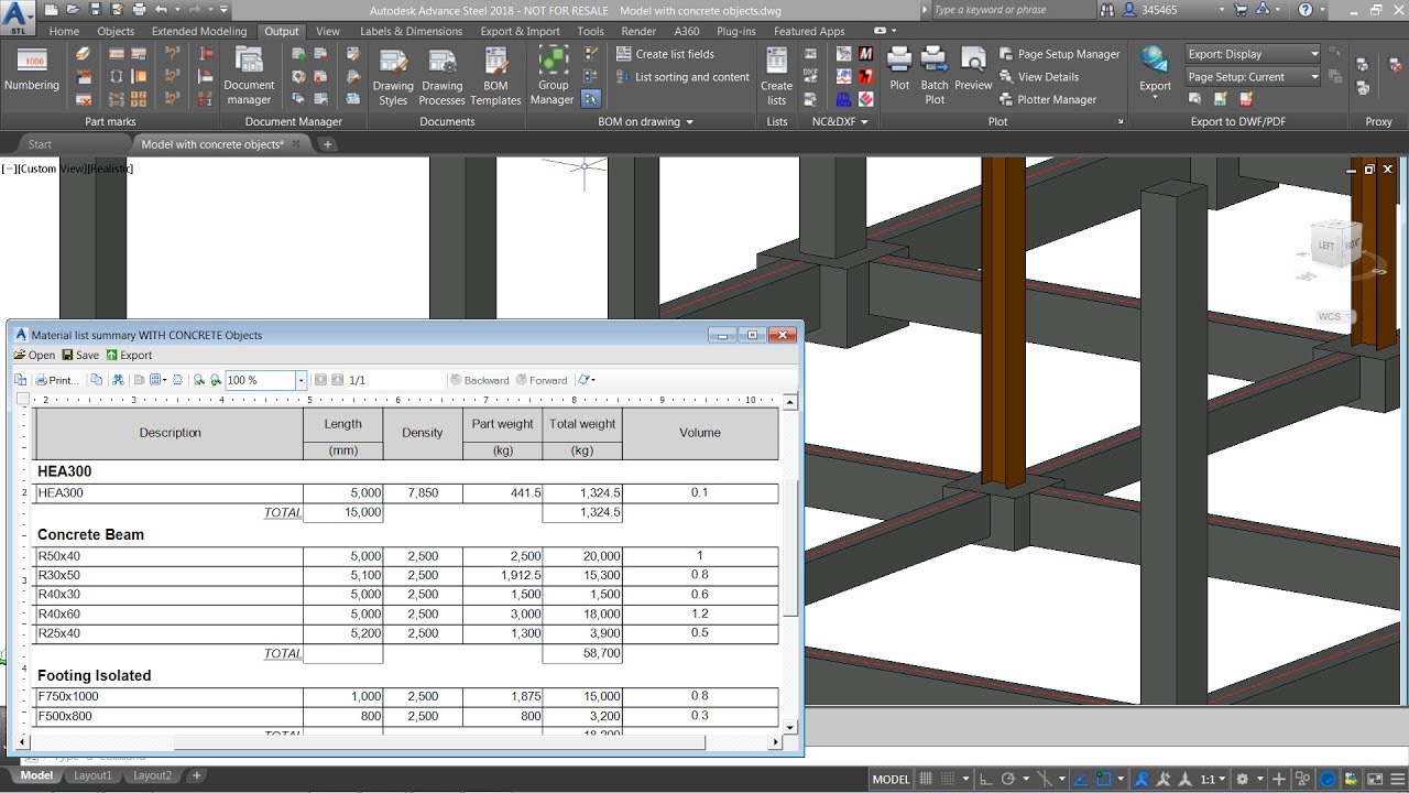 Advance Steel - Customizing a BOM template for concrete objects - Revit ...