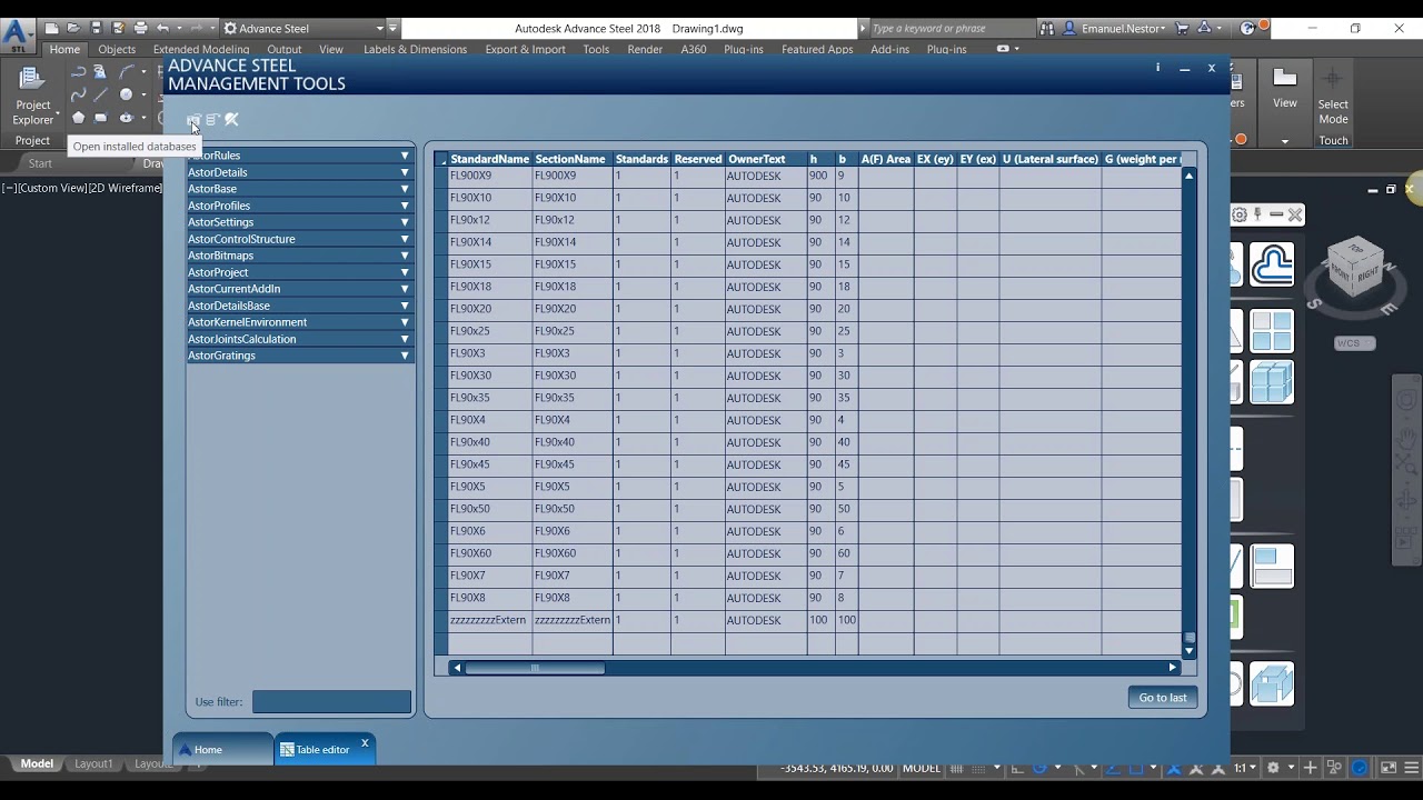 13. Using SQL Server Management Studio to edit your Advance Steel 2018 ...