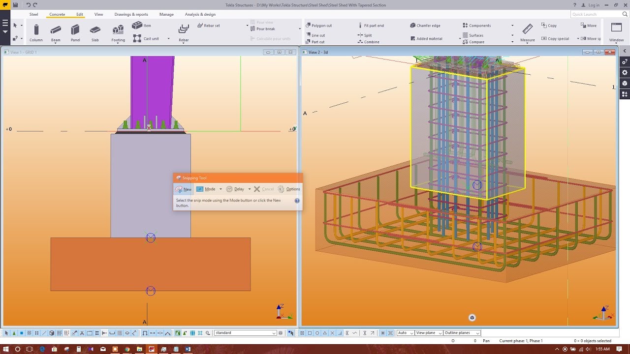 STEEL SHED MODELING IN TEKLA STRUCTURES-SHORT COLUMN,FOOTING & REINFORCEMENT - Revit news