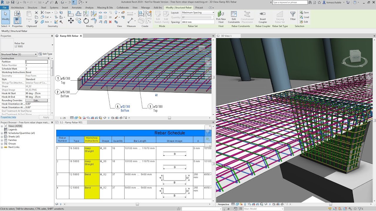 Revit 2019: Free-form Rebar Shape Matching - Revit news