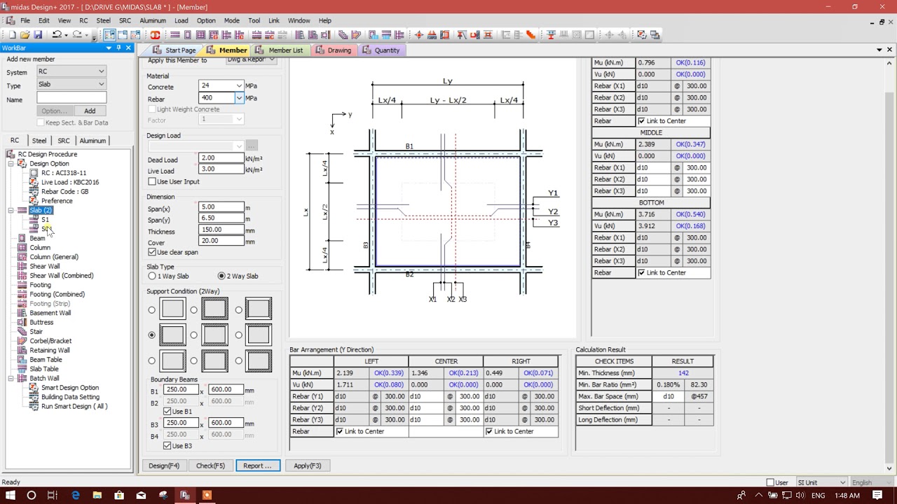 SLAB DESIGN IN MIDAS DESIGN+ 2017 - Revit news