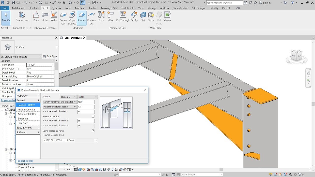1 - Revit 2019 - Insert Parametric Steel Connections - Revit news