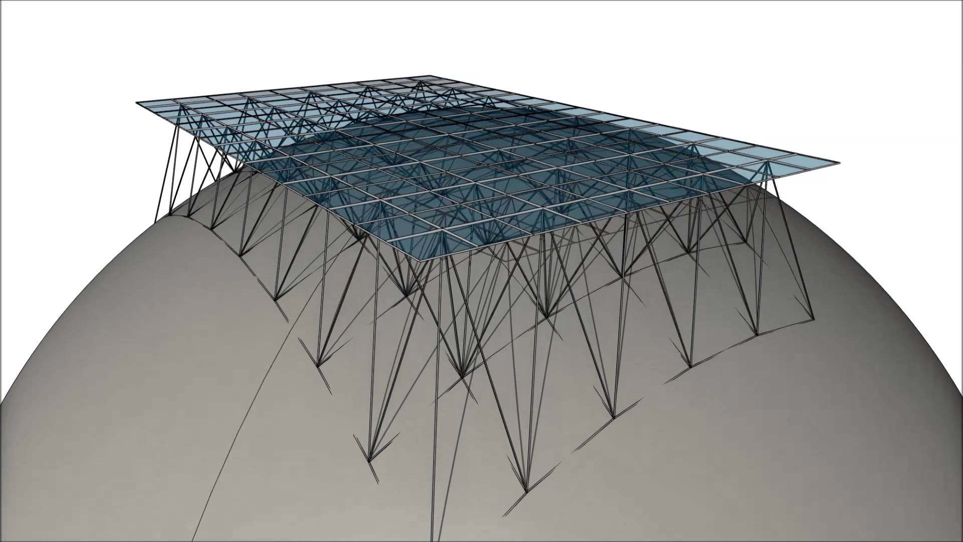 3-dimensional Truss System for Glass Ceiling Support with Sphere ...