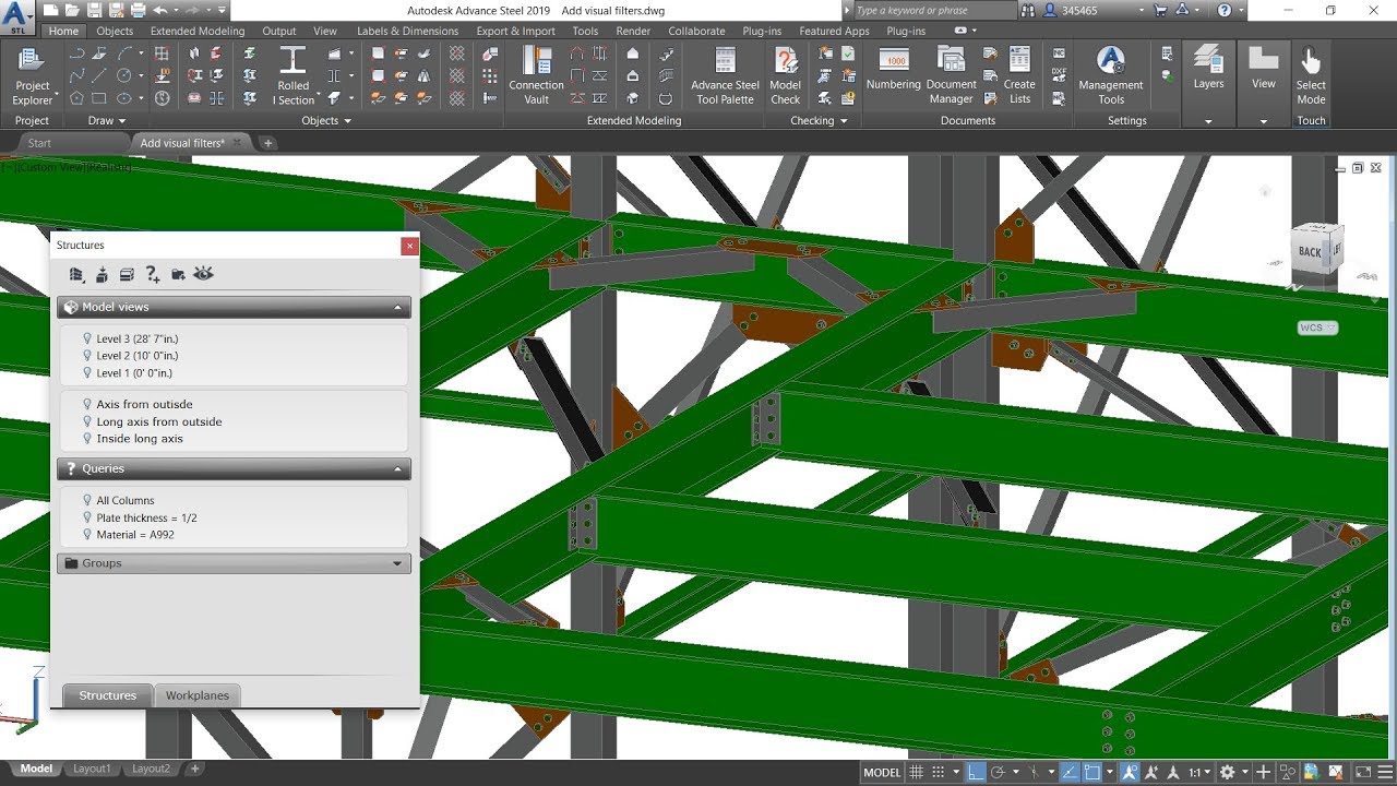 Advance Steel - Add visual filters - Revit news