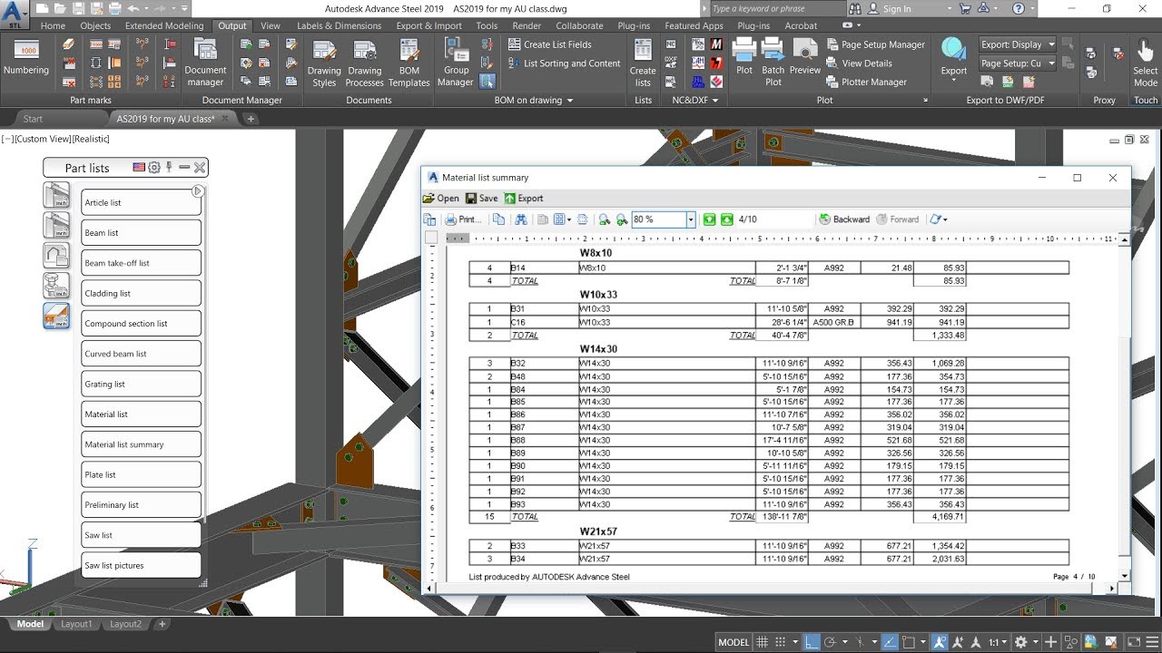 Advance Steel - Bill-Of-Material Creation - Revit news