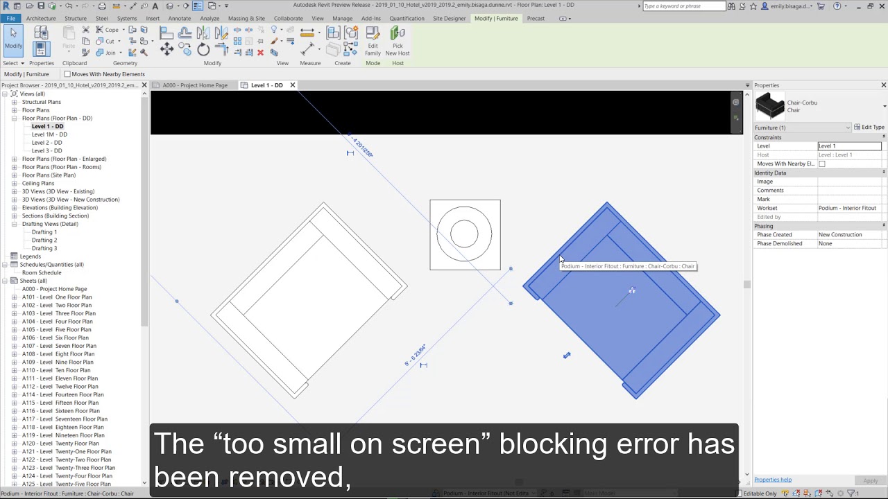 Revit 2019.2: Move Objects Small Distances - Revit news