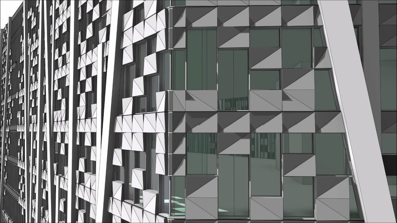 Animating Dark Architects' Lørenfaret Grønn Portal adaptive facade ...