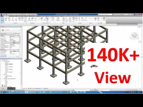 1. Starting Model with Revit Strucuture- Creating Grid, Columns, Beams, Analytical Levels ...