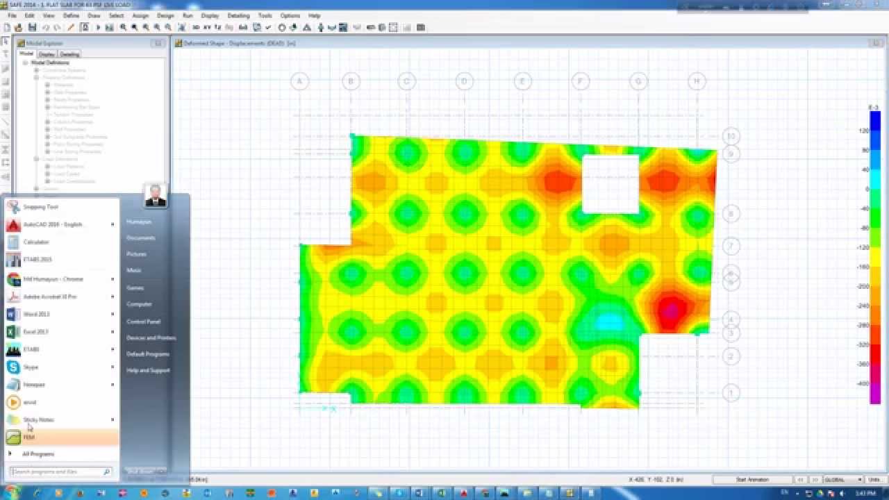 1. EXPORTING FLAT SLAB FROM ETABS TO SAFE & ANALYZING FLAT SLAB IN SAFE ...