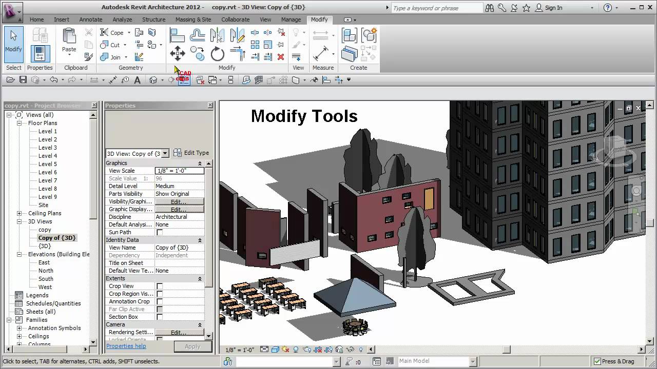 REVIT Modify Tools Introduction - CADclips - Revit news