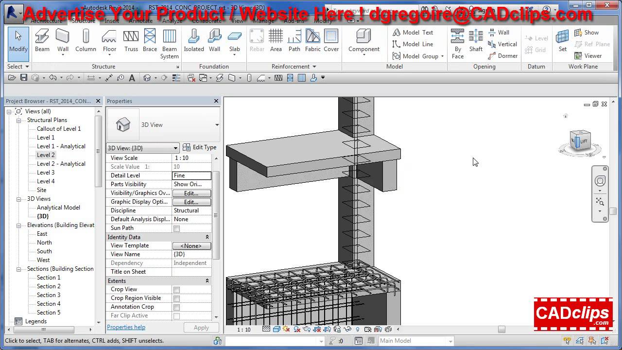 REVIT Structure 2014 Section Box and Concrete Rebar - CADclips - Revit news