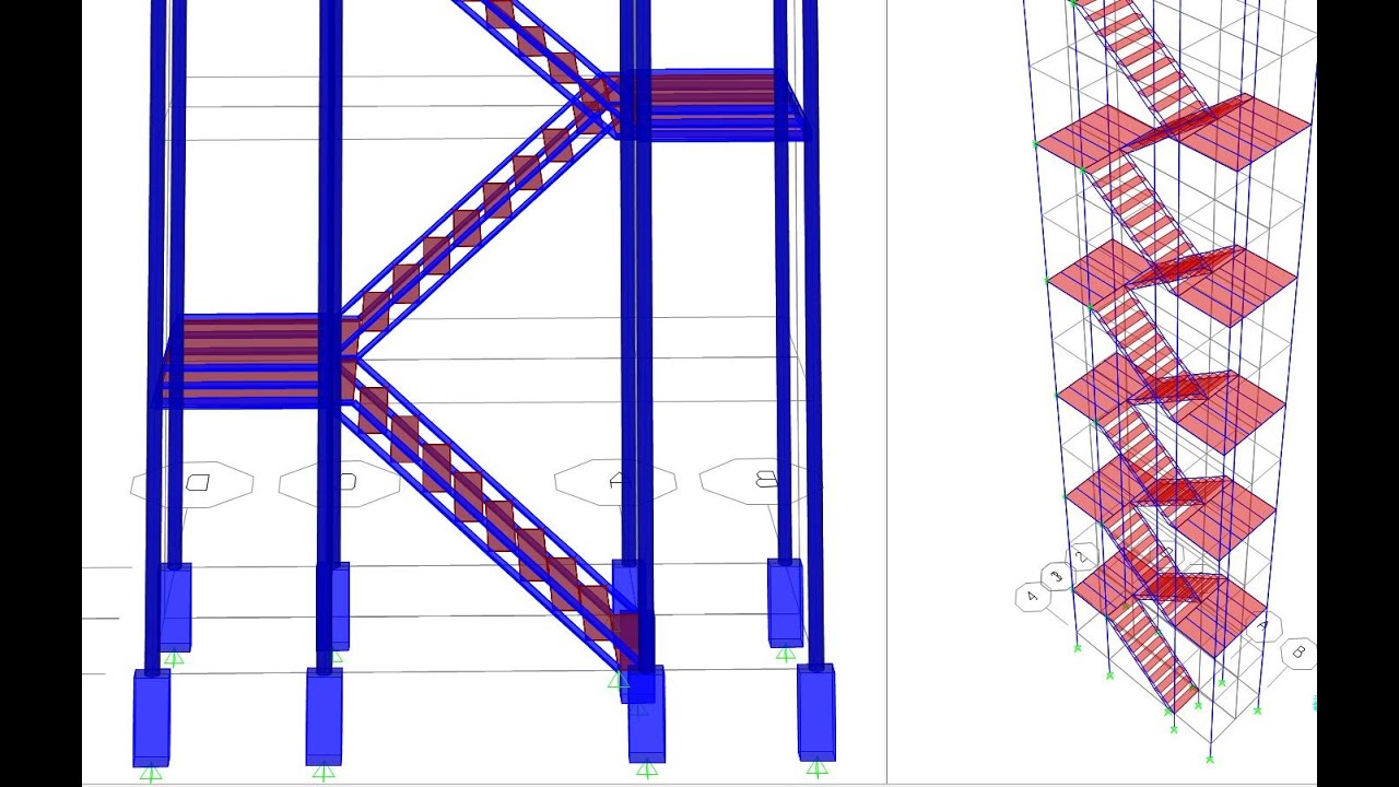 Modeling Steel Stair With Several Trades in SAP2000 - Revit news