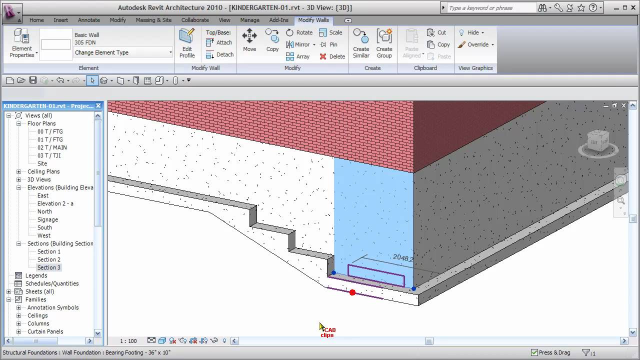 CADclip LAB - RAC10-LA-04-01 - Stepped Footing - Introduction - Revit news