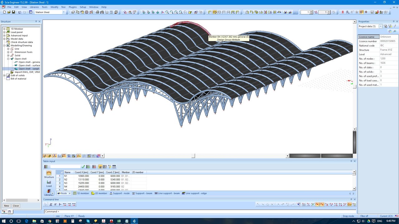 2. Modeling a Curved Structure (Railway Station Shed) in SCIA-Part2 ...