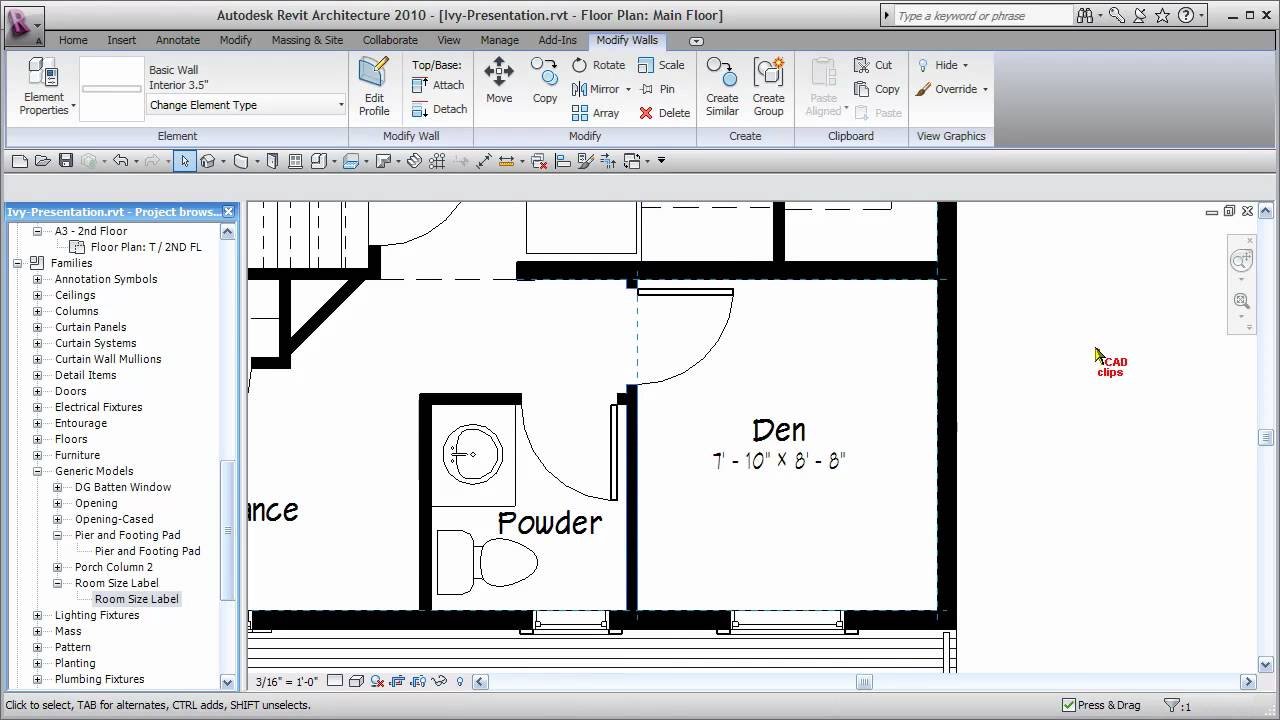 CADclip Lab - Room Size - RAC-10-LA-07-01 - Demonstration - Revit news