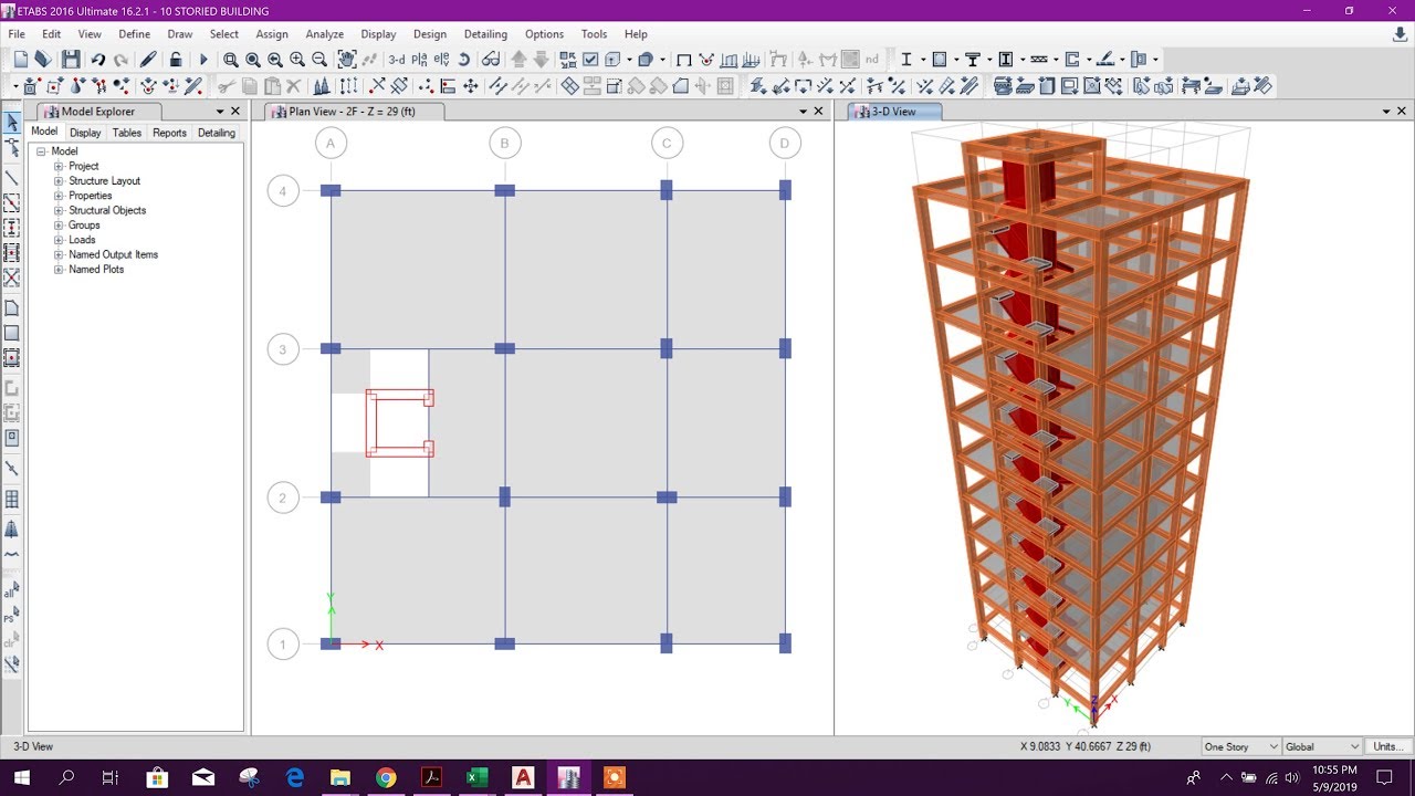 10 Storied Building Design in Etabs-Part3 - Revit news