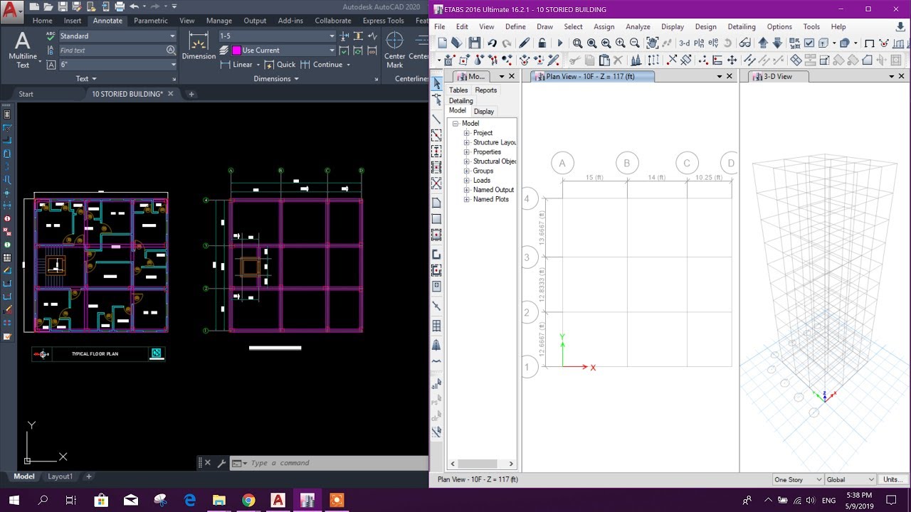 10 Storied Building Design in Etabs-Part1 - Revit news