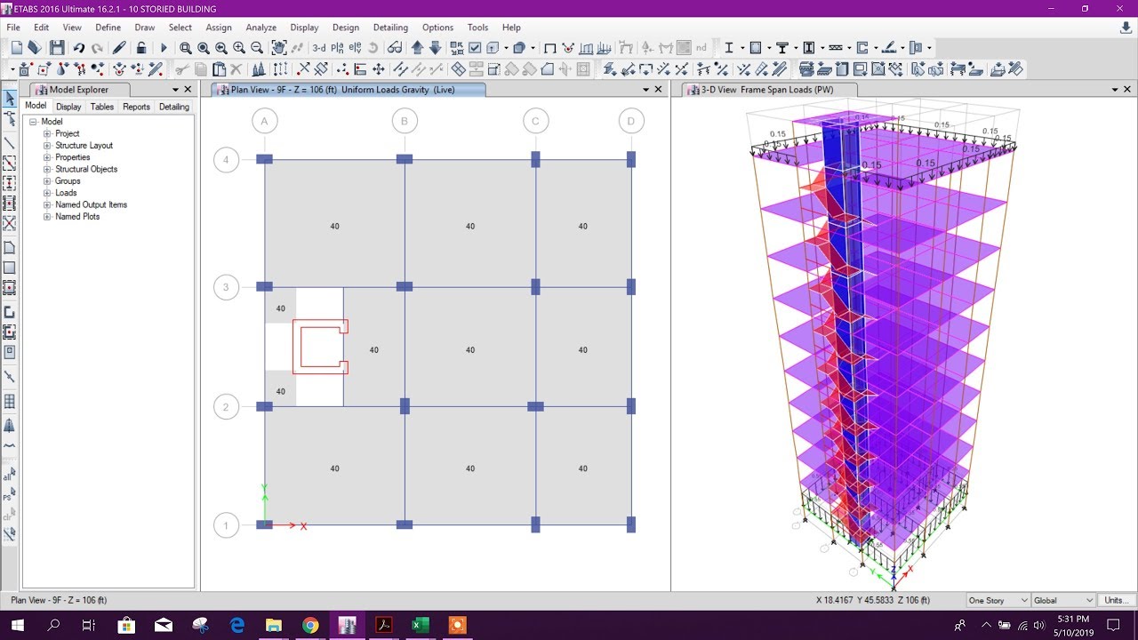 10 Storied Building Design in Etabs-Part4 - Revit news