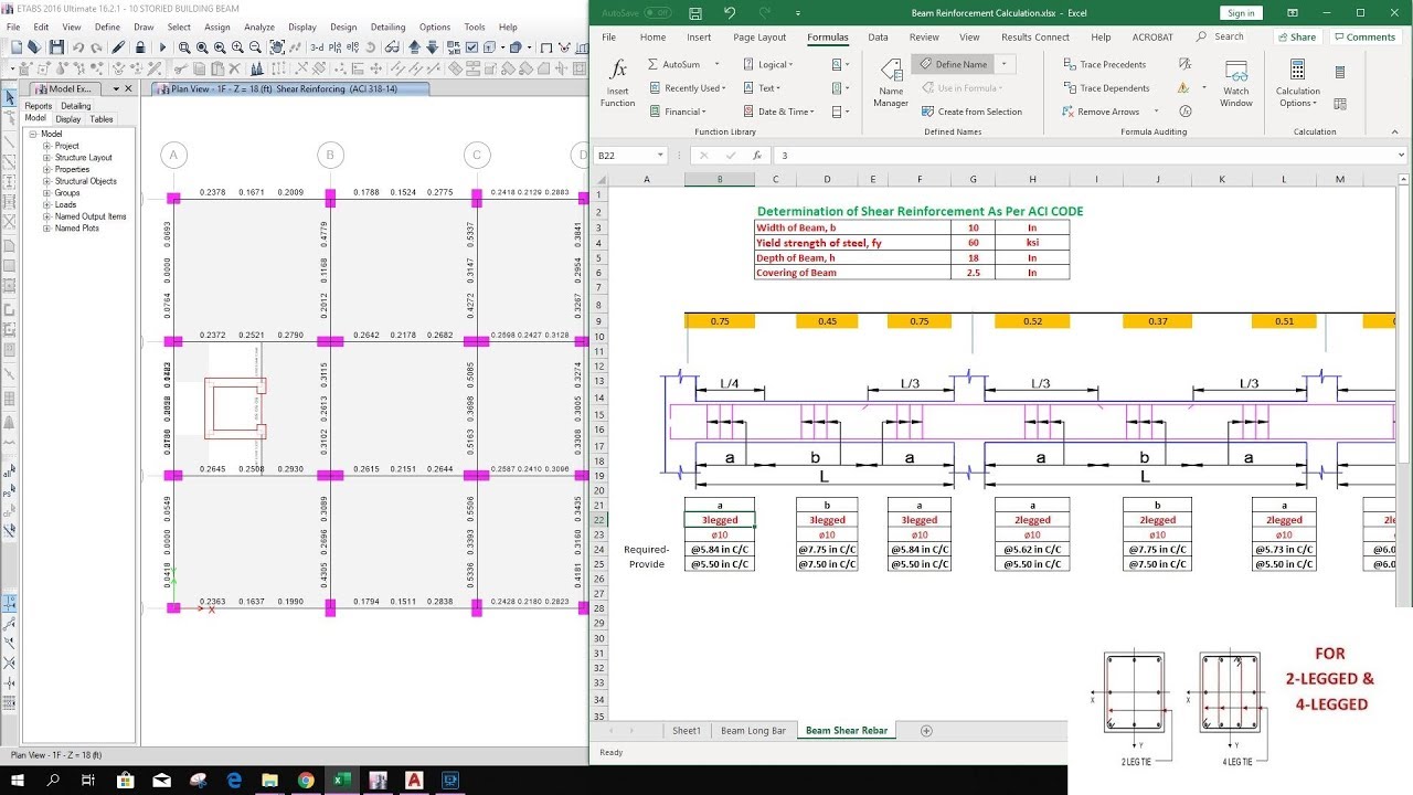 BEAM SHEAR REINFORCEMENT DESIGN USING ETABS RESULT & EXCEL - Revit news