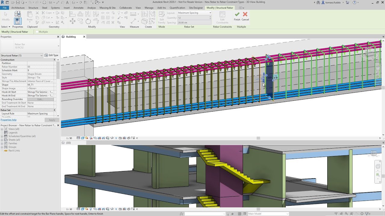 Revit 2020.1: New Rebar to Rebar Constraint Types - Revit news