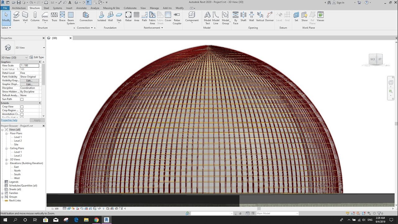 Modeling Dome With Reinforcement In Revit first Ever Tutorial On Dome modeling-dome-with-reinforcement-in-revit-first-ever-tutorial-on-dome