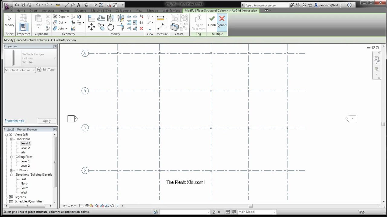 Revit Tutorials - The Revit Kid - Rotate Multiple Columns at Once ...