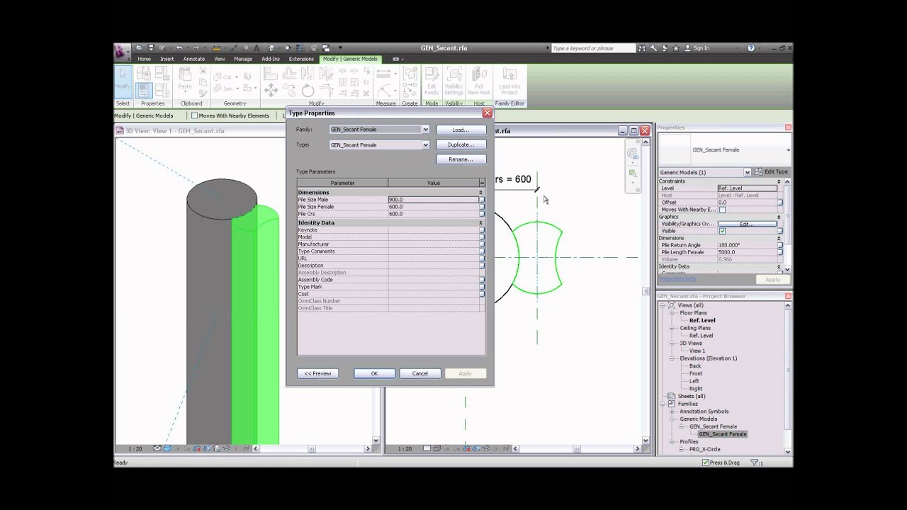 Revit Structure - Secant Pile Wall - A Method - Revit news