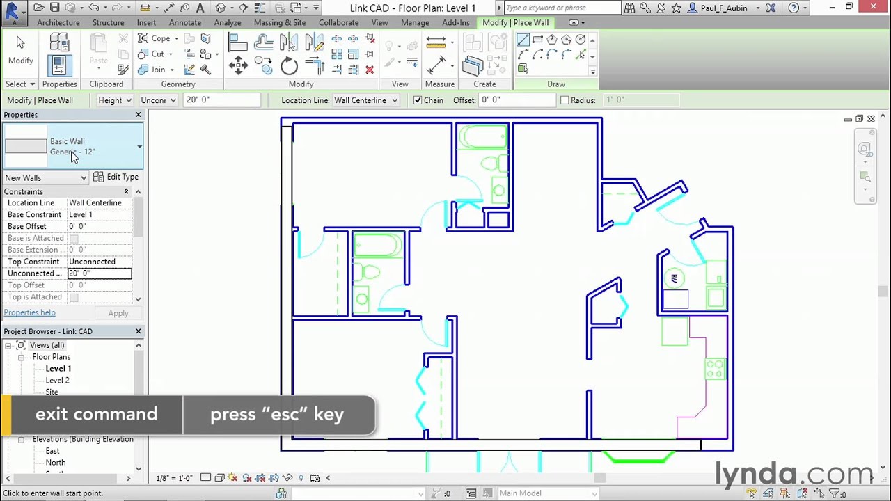 Revit 2015 Tutorial Linking AutoCAD DWG Files Lynda Revit News