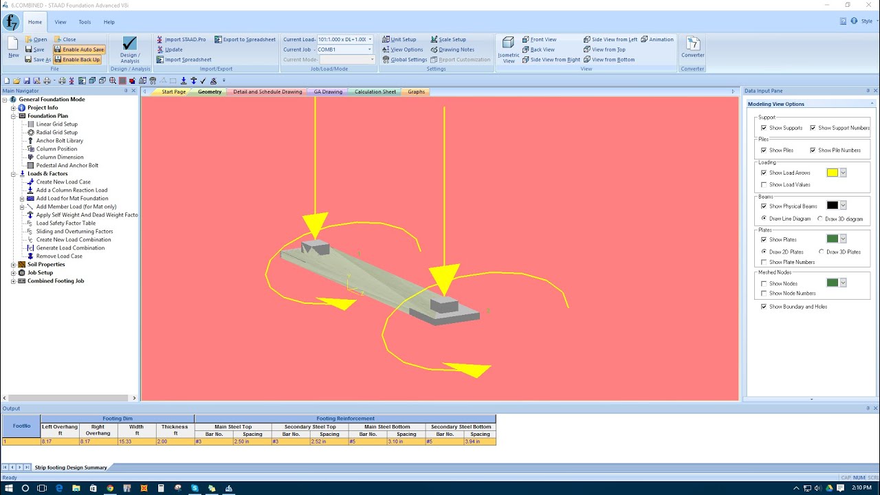 DESIGN OF COMBINED FOOTING IN STAAD FOUNDATION ADVANCED - Revit news