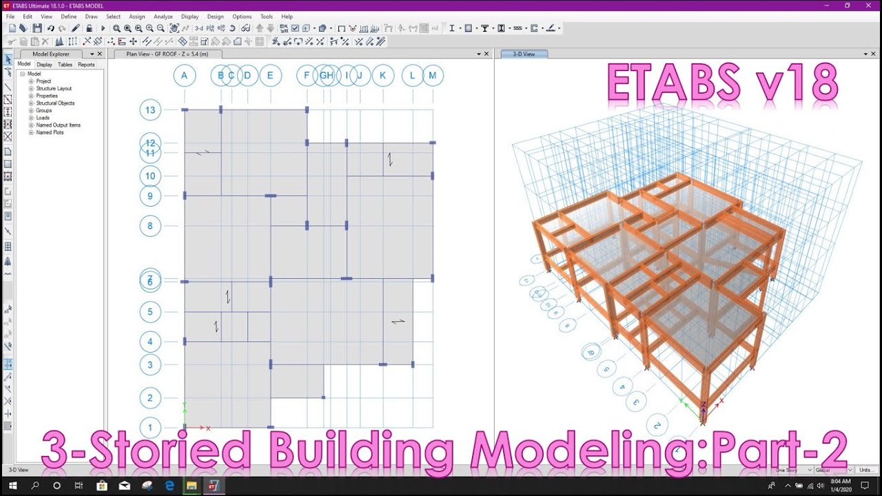 Three Storied Building Modeling Part 2 In Etabs V18 Revit News