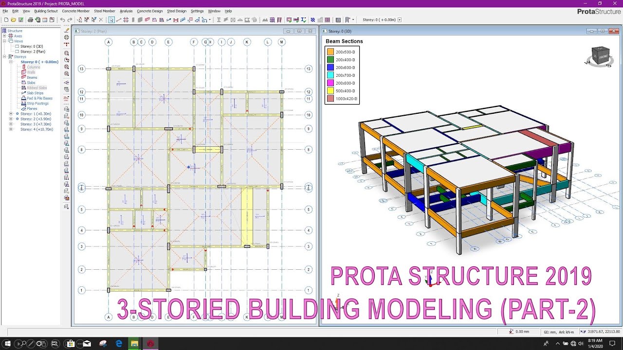 Three Storied Building Modeling (Part-2) in Prota Structure - Revit news