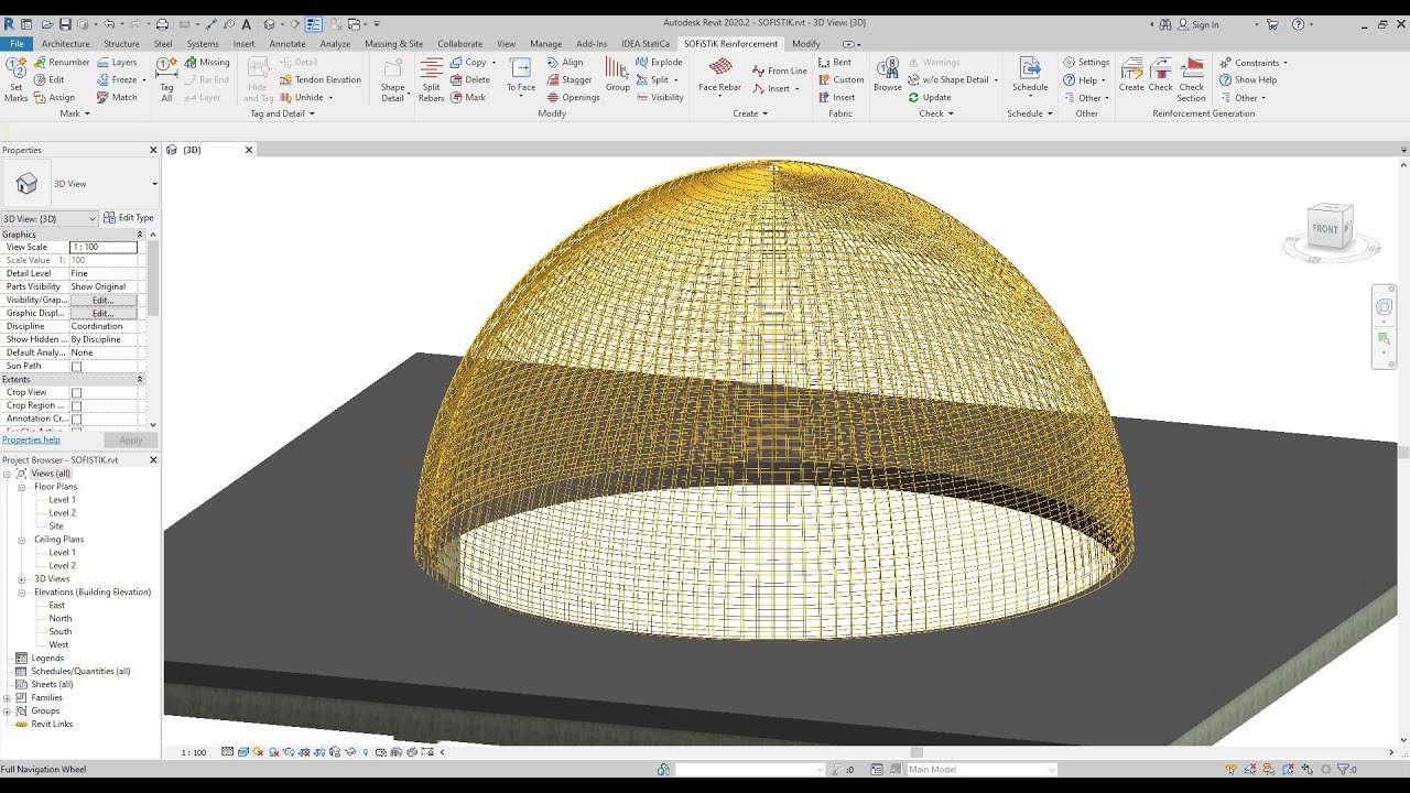 Sofistik Reinforcement Extension for Revit 2020 | Installation | Dome ...