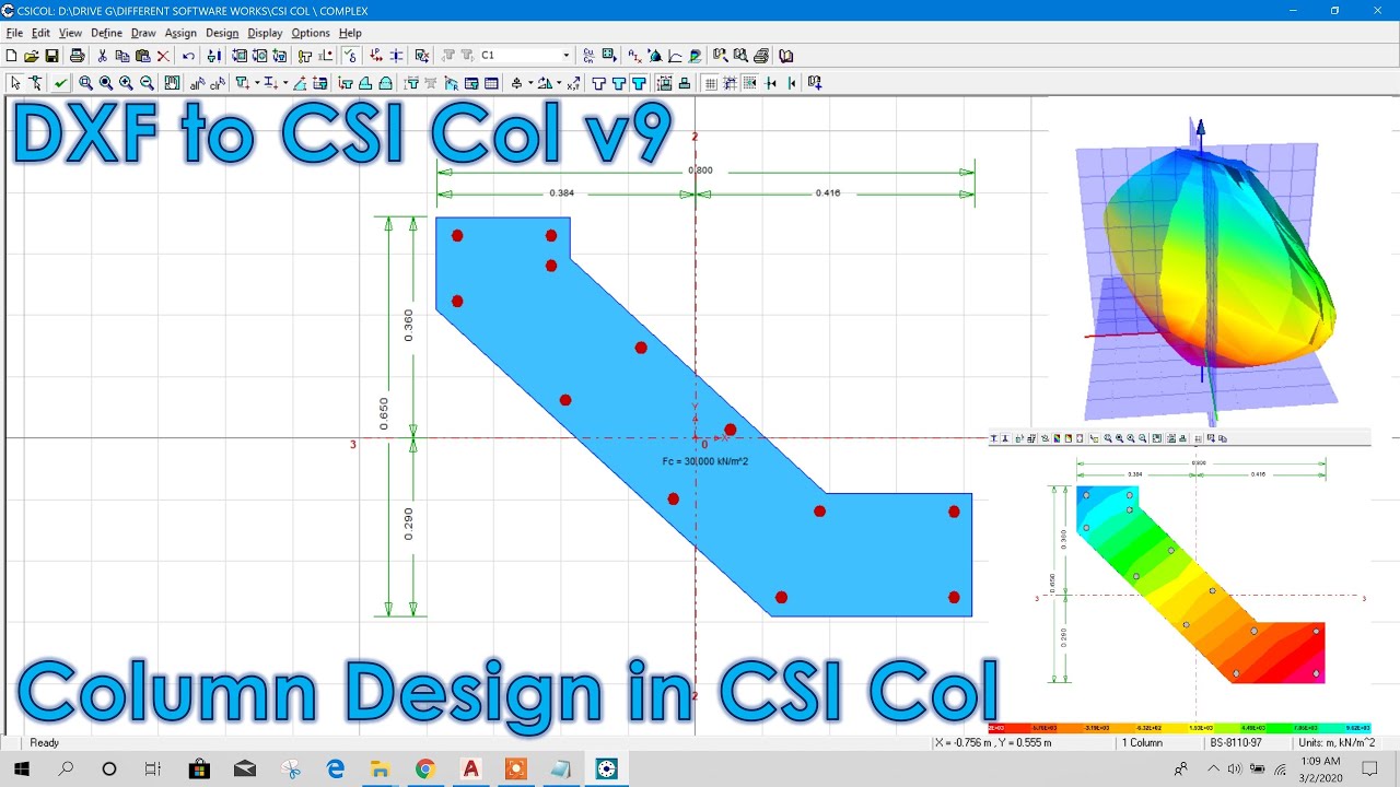 Import Complex Shaped Column from dxf and Design in CSI Col v9 - Revit news